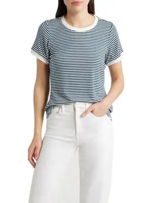 CITY BLUES Striped Ringer T-Shirt