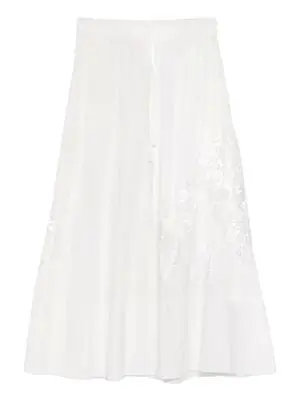 P.a.r.o.s.h Ninja Embroidery Maxi Skirt - White