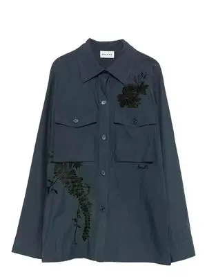 P.a.r.o.s.h Embroidered Chest-pocket Shirt - Blue