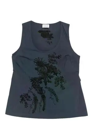 P.a.r.o.s.h Embroidered Sleeveless Blouse - Blue
