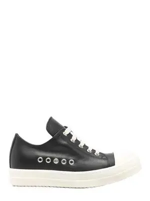 Rick Owens Leather Sneakers - Black
