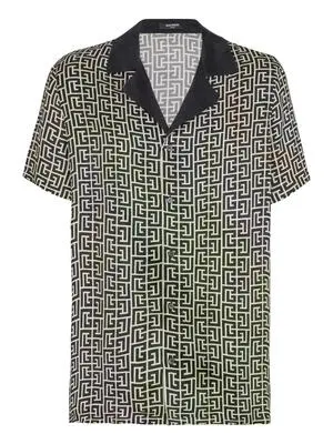 Balmain Pb-monogram Short-sleeve Shirt - Black