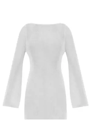 Bond Eye Long Sleeve Beach Dress - White