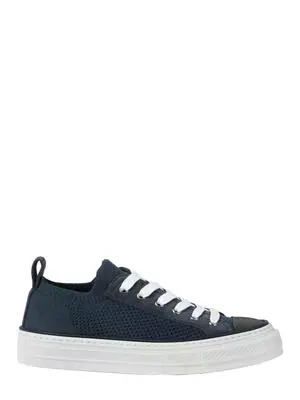 Brunello Cucinelli Knit Suede-panel Sneakers - Blue