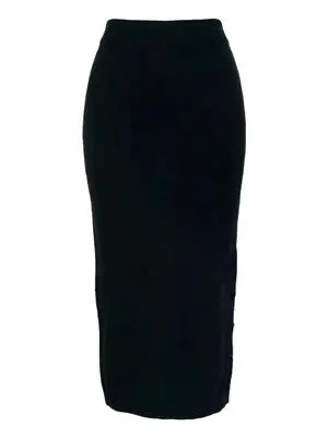 JIL SANDER Midi Wool Skirt - Black