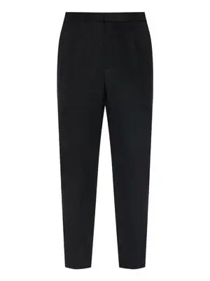 Emporio Armani Tapered Pleated Trousers - Black