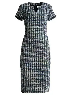 St. John Tweed Midi Dress - Blue