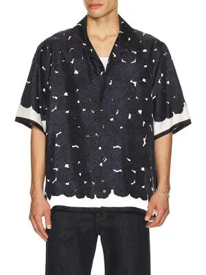 Givenchy Bowling Shirt In Navy - Dark Navy