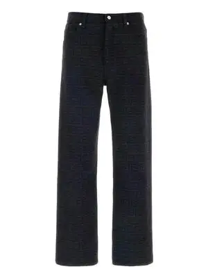 Fendi Ff-motif Jeans - Black
