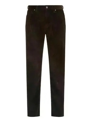 Zegna Corduroy Straight Leg Jeans - Brown