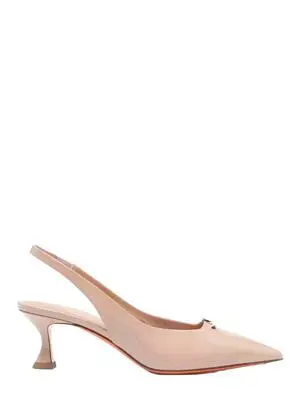 Santoni Point-toe Slingback Pumps - Neutrals