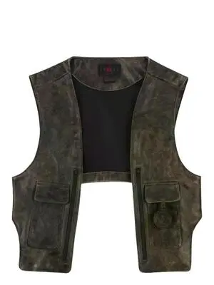 JORDAN X J Balvin Leather Vest - Brown