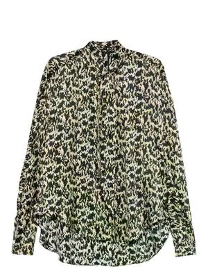 PETAR PETROV Animal-print Silk Shirt - Black