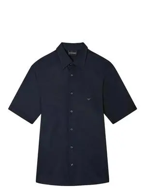 Emporio Armani Short-sleeve Buttoned Shirt - Blue