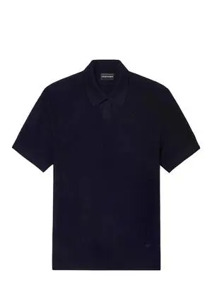 Emporio Armani Textured Polo Pullover - Blue