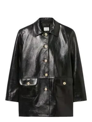 Claudie Pierlot Long-sleeve Leather Jacket - Black
