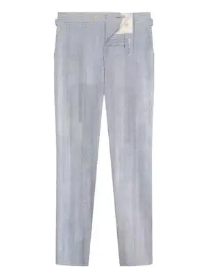 FURSAC Striped Straight-leg Trousers - White
