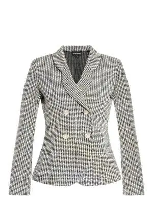 Emporio Armani Houndstooth Double-breasted Jacket - Brown
