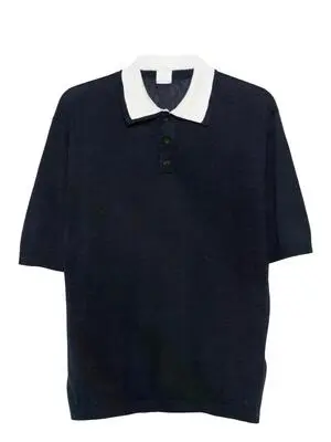 Eleventy Trim-collar Polo Shirt - Blue