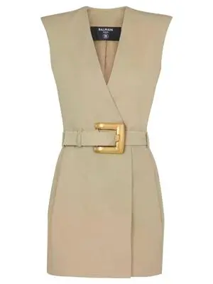 Balmain Belted Blazer Dress - Neutrals