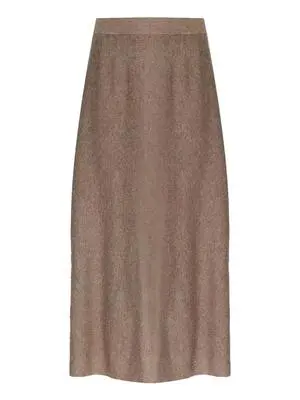 LISA YANG High-rise Cashmere Skirt - Brown