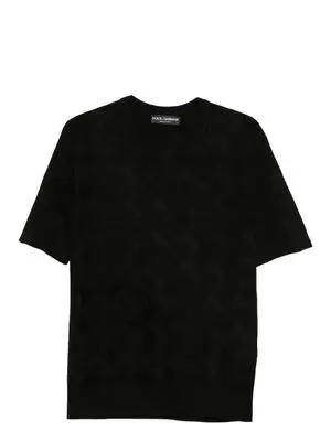 Dolce & Gabbana Logo Pattern T-shirt - Black