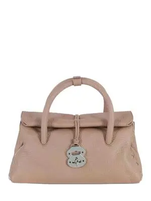 ZANELLATO Dotta Top Handle Stud Tote Bag - Brown