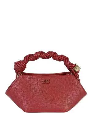 GANNI Mini Braided-handle Tote Bag - Red