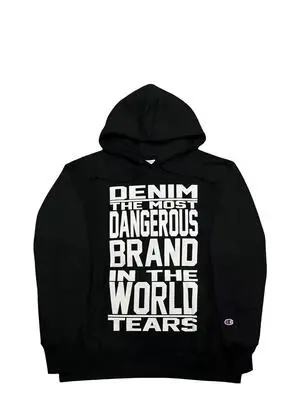 DENIM TEARS Mission Statement Printed Hoodie - Black