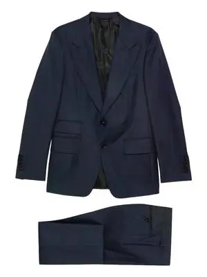 TOM FORD Flap-pocket Single-breasted Suit - Blue