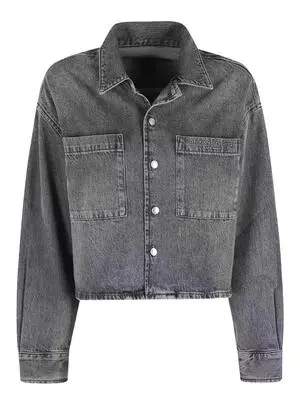 Alexander Wang Cropped Denim Shirt - Grey