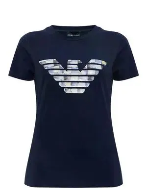 Emporio Armani Printed Eagle Logo T-shirt - Blue