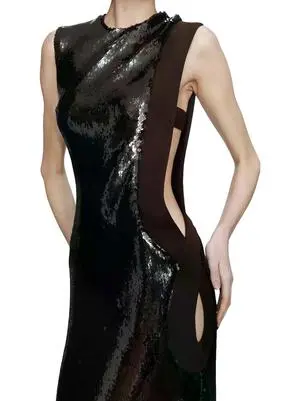 Christopher Esber Sequin Cutaway Dress - Black