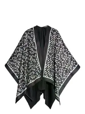 Emporio Armani Patterned Cape - Black