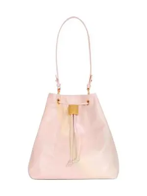 Balmain Chain Drawstring Leather Backpack - Pink