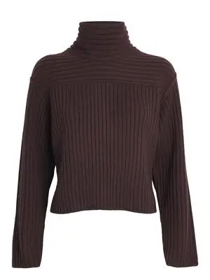 Theory Merino Wool Rollneck Sweater - Brown