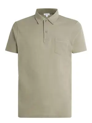 Sunspel Supima Cotton Riviera Polo Shirt - Green