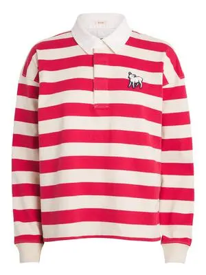 MOTHER Cotton Boxy Match Polo Shirt - Red