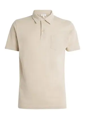 Sunspel Supima Cotton Riviera Polo Shirt - Beige