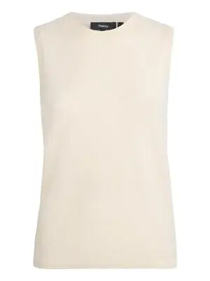 Theory Brushed Cashmere Sweater Vest - Ivory