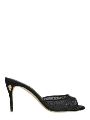 Jennifer Chamandi Embellished Guido Mules - Black