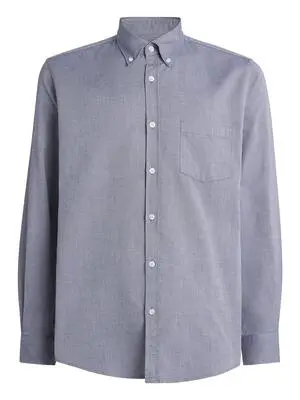 Sunspel Cotton Oxford Shirt - Blue