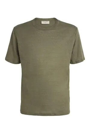Officine Générale Linen Garment-dyed T-shirt - Green
