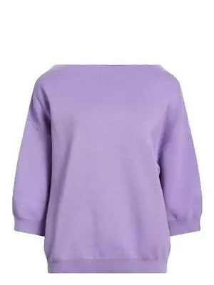Liviana Conti Knitted Cotton Sweater - Purple