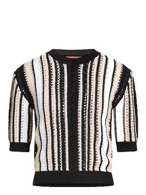 Missoni Knitted Short Sleeve Sweater - Black