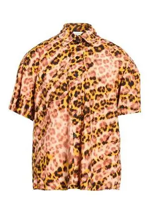 Sandro Cotton Leopard-print Oversized Shirt - Salmon Pink