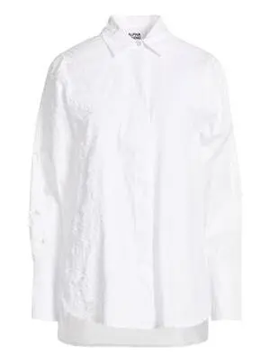 Alpha Studio Cotton-blend Poplin Shirt - White