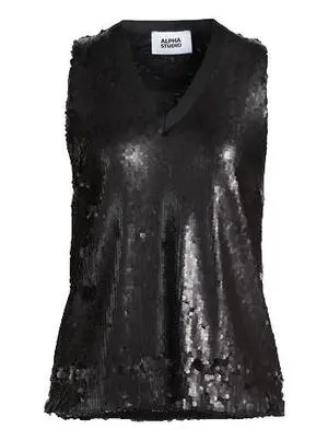 Alpha Studio Tulle Top - Black