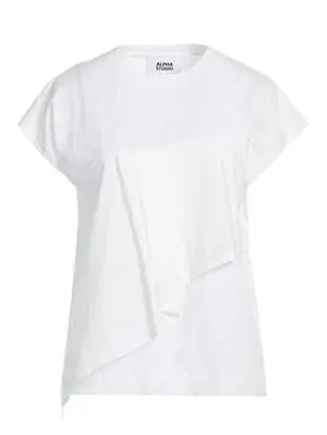 Alpha Studio Cotton-elastane T-shirt - White