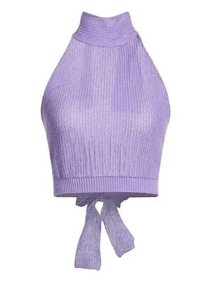 Liviana Conti Knitted Crop Top - Purple